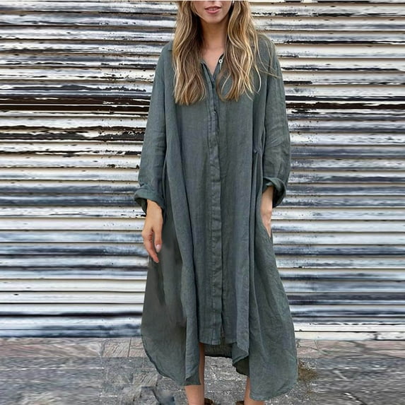 Blmnix Girls Dresses Plus Size Polo Button Nightgown Collared Cocktail ...