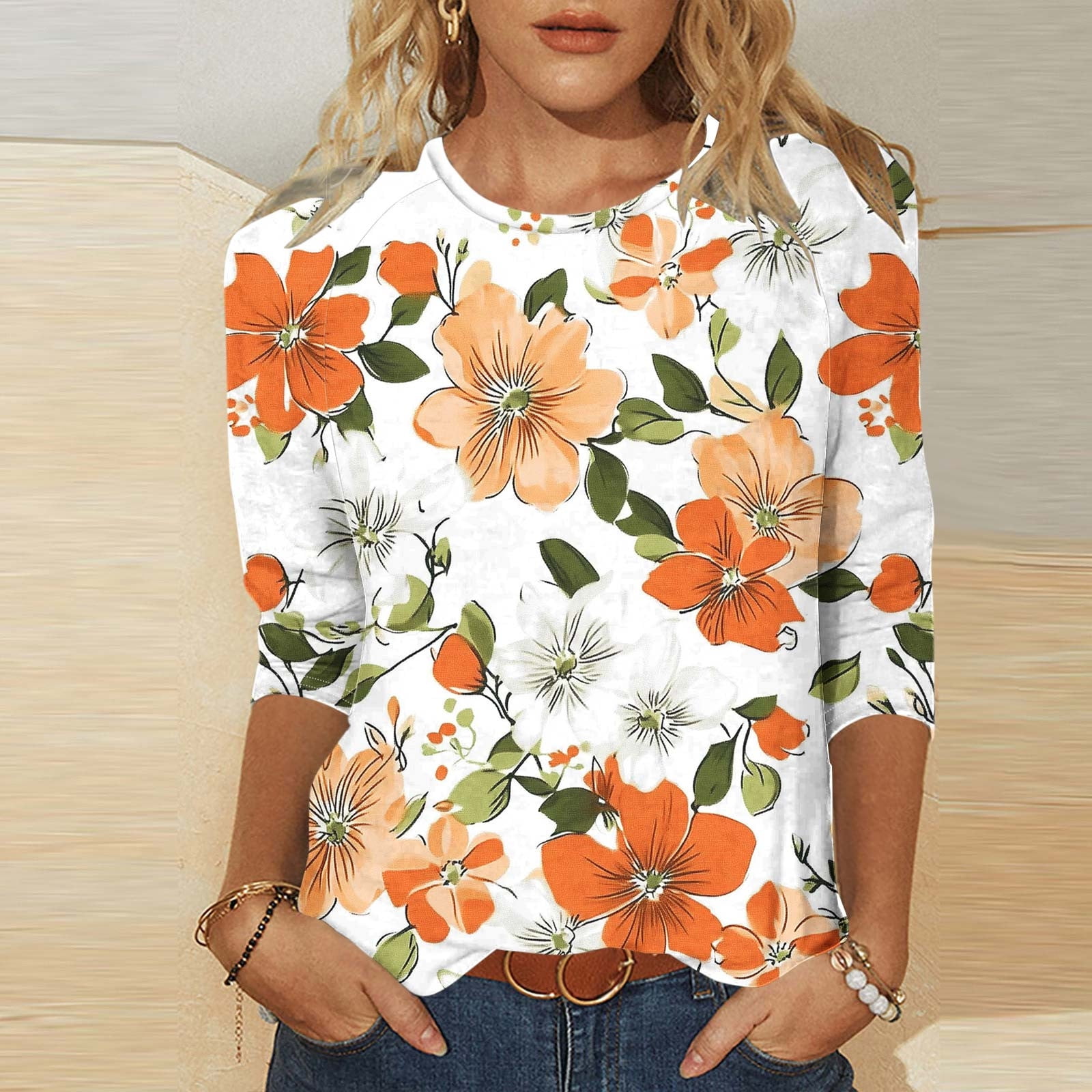 Blmnix Going Out Tops for Women Geometric Bohemian Yellow Graphic Tees ...
