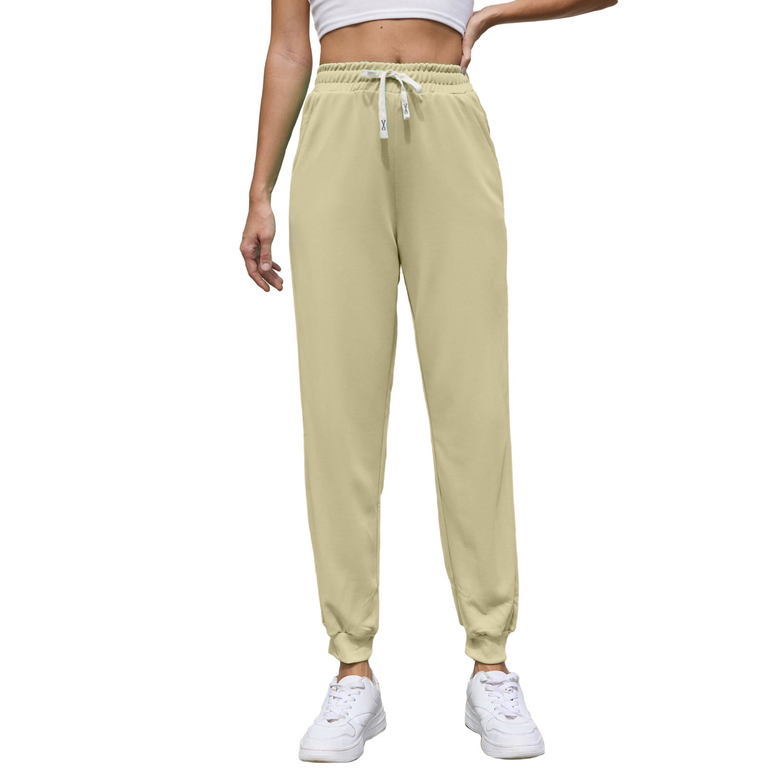 Blmnix Gym Slacks for Women Slacks Mid Waist Joggers Exercise Pants for ...