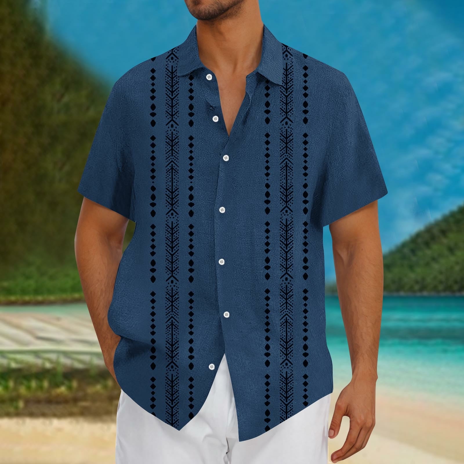 Blmnix Hawaiian Shirt T Shirts for Men Vintage T Shirts Guide Oversized ...