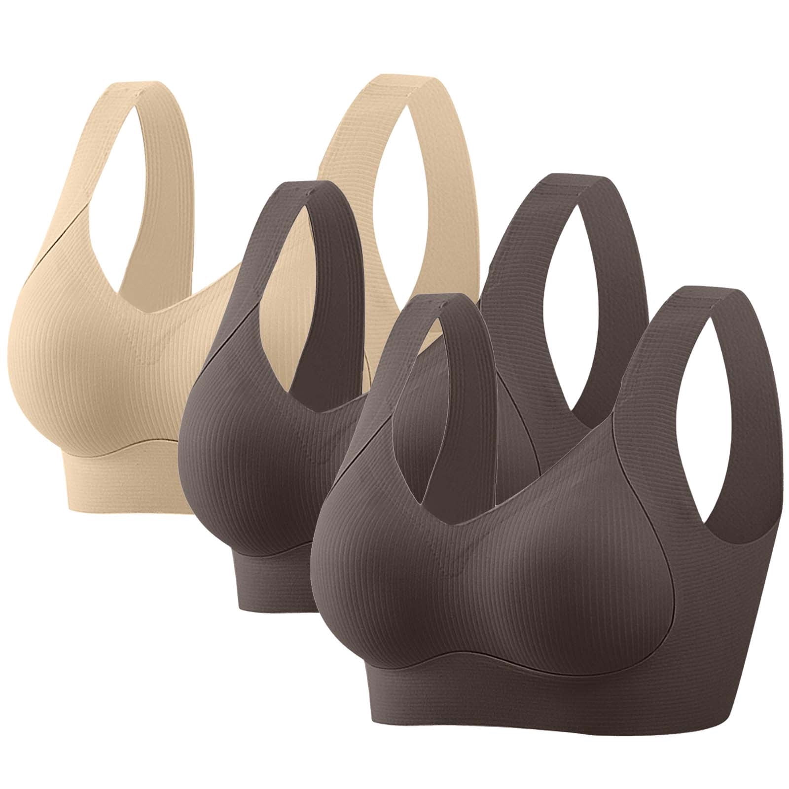 Blmnix High Impact Sport Bras for Women Push-Up Seamless Bras 3 Pack ...
