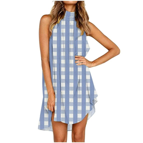 Blmnix Holiday Dresses Women's Dresses Plaid Dresses Shift Nightgown ...