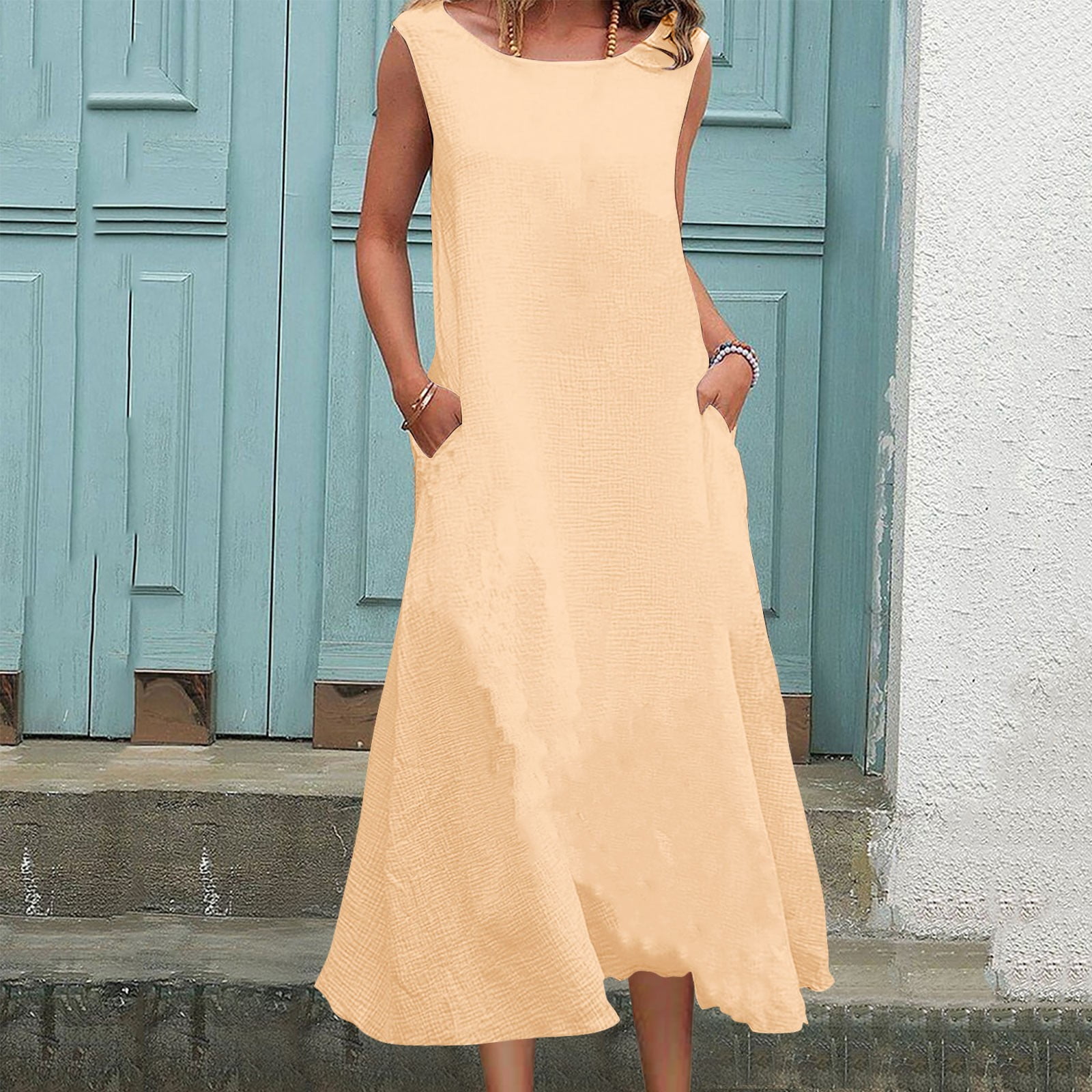 Blmnix Holiday Dresses for Women Plus Size Tank Flowy Petticoat Boat ...