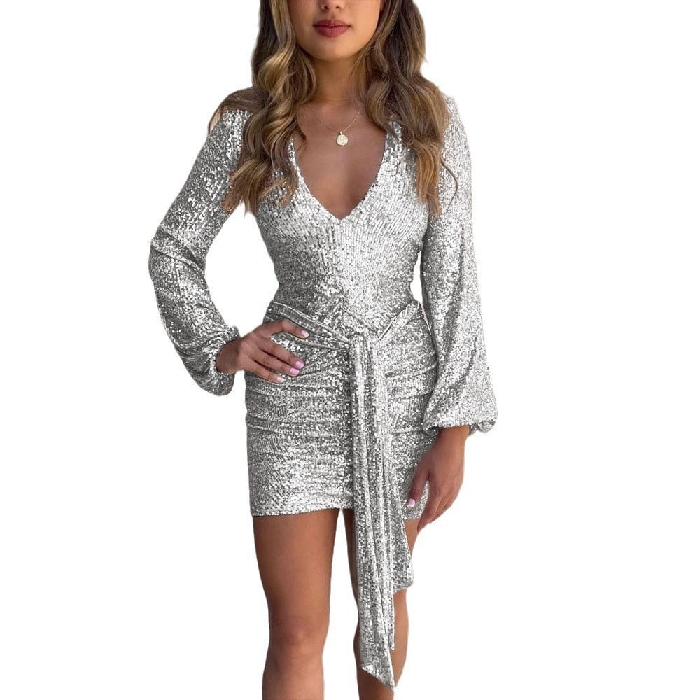 Blmnix Holiday Dresses for Women Sparkly Dresses Plus Size Bandage ...