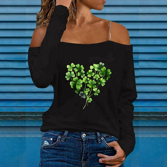 Blmnix Holiday Shirts St. Patrick Camisole Raglan Blouses Long Sleeve ...
