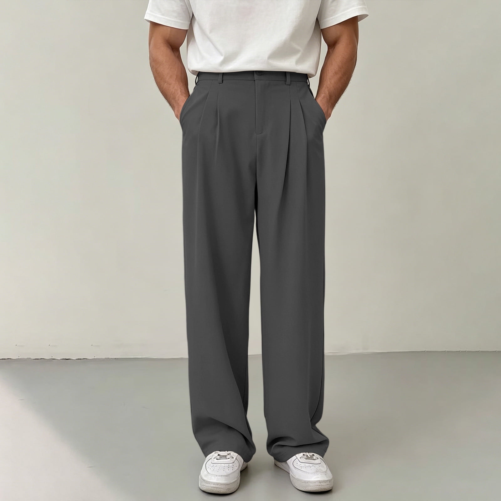 Blmnix Lightweight Work Pants Pants Men Low Rise Baggy Chinos Dress ...