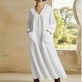 Blmnix Long Dress Womens Dress with Pockets Popover Dresses Long Sleeve ...