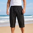 Blmnix Low Rise Mens Pants Baggy Beach Pants Short Pants Palazzo ...