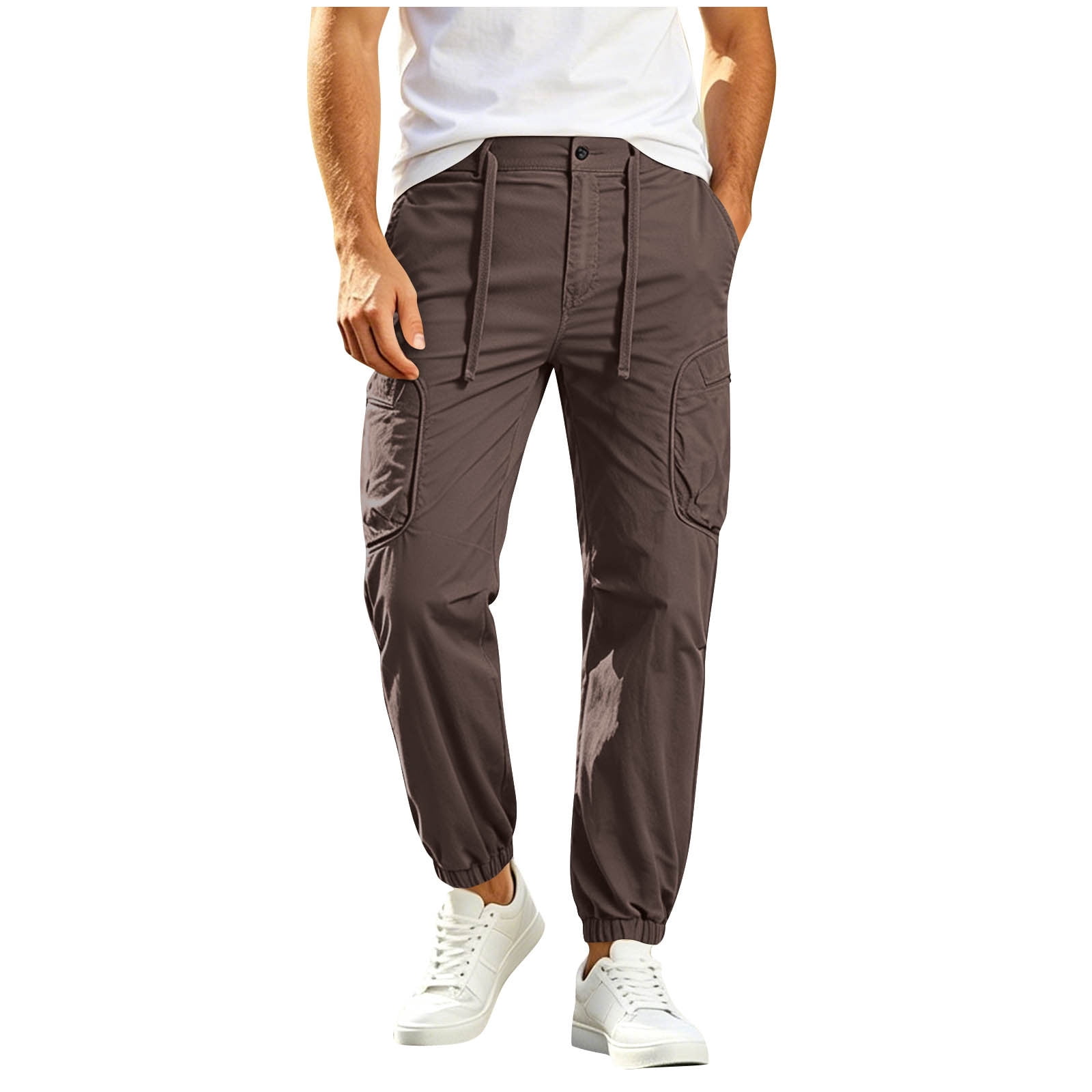 Blmnix Low Rise Pants Men Baggy Travel Pants Hiking Pants Cargo Pants ...
