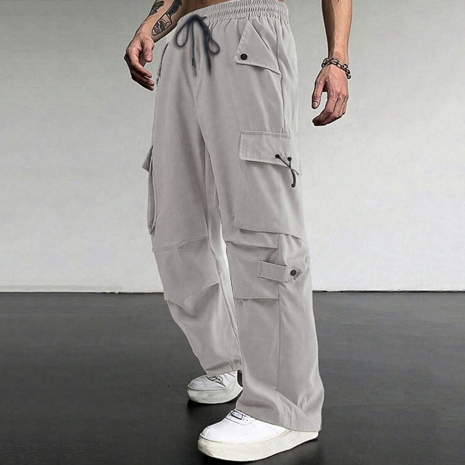 Blmnix Low Waisted Mens Pants Baggy Carpenter Pants Travel Pants Cargo ...