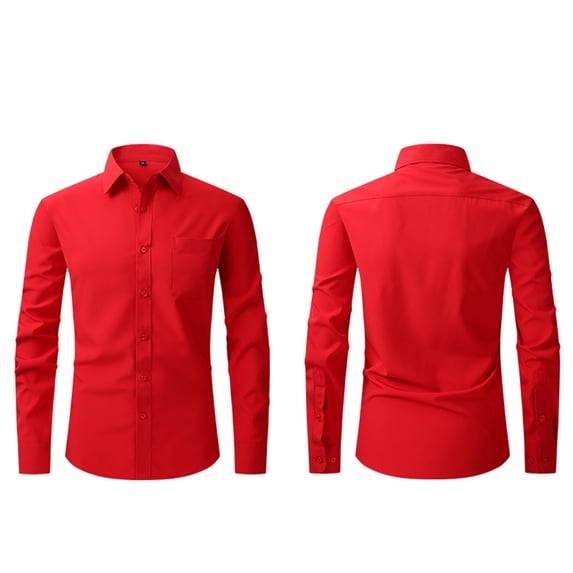 Blmnix Men's T-Shirts Dress Shirts Guide Big And Tall T-Shirts Red Long ...