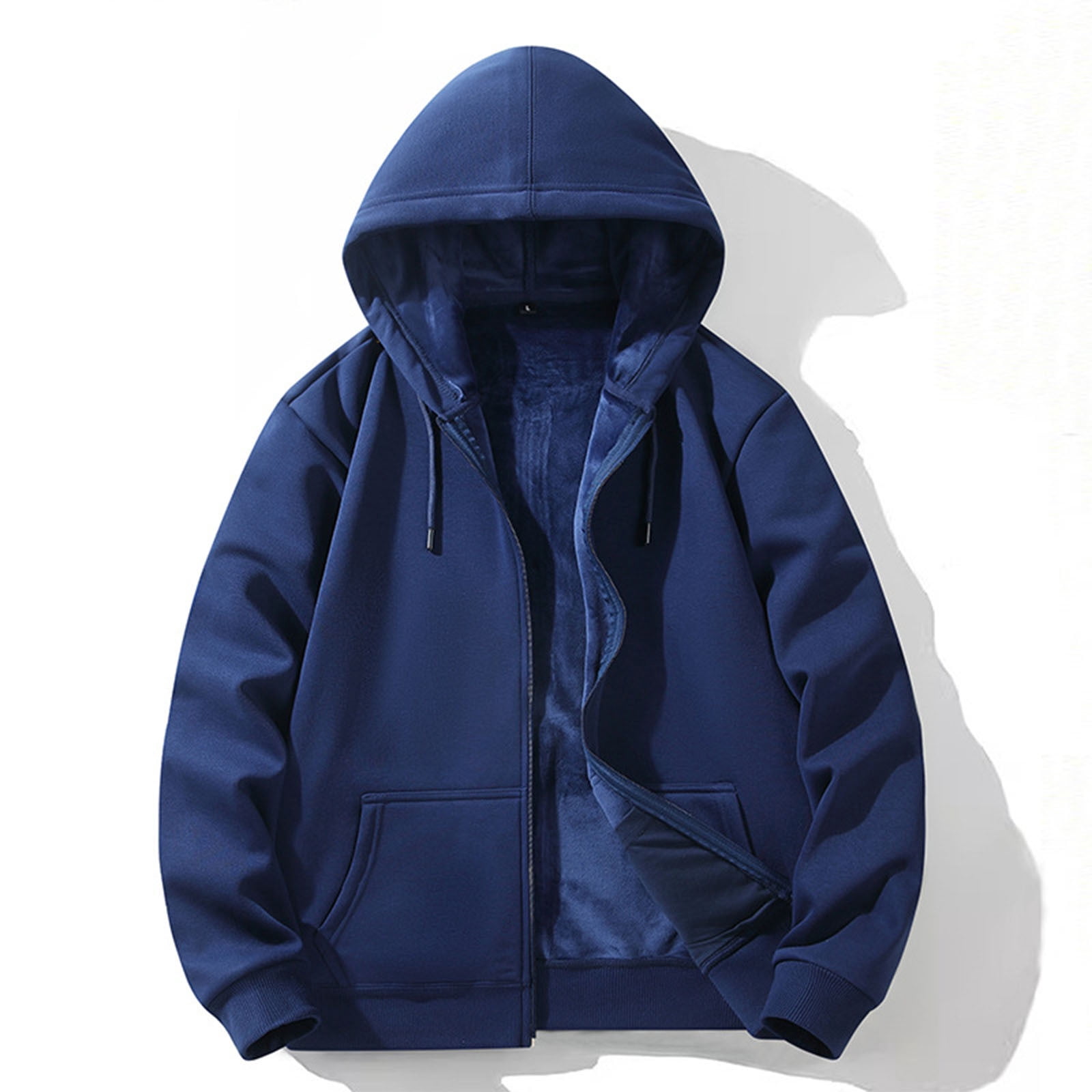 Blmnix Mens Shirts Big And Tall Zip-Up Flannel Shirt T shirt Hooded ...