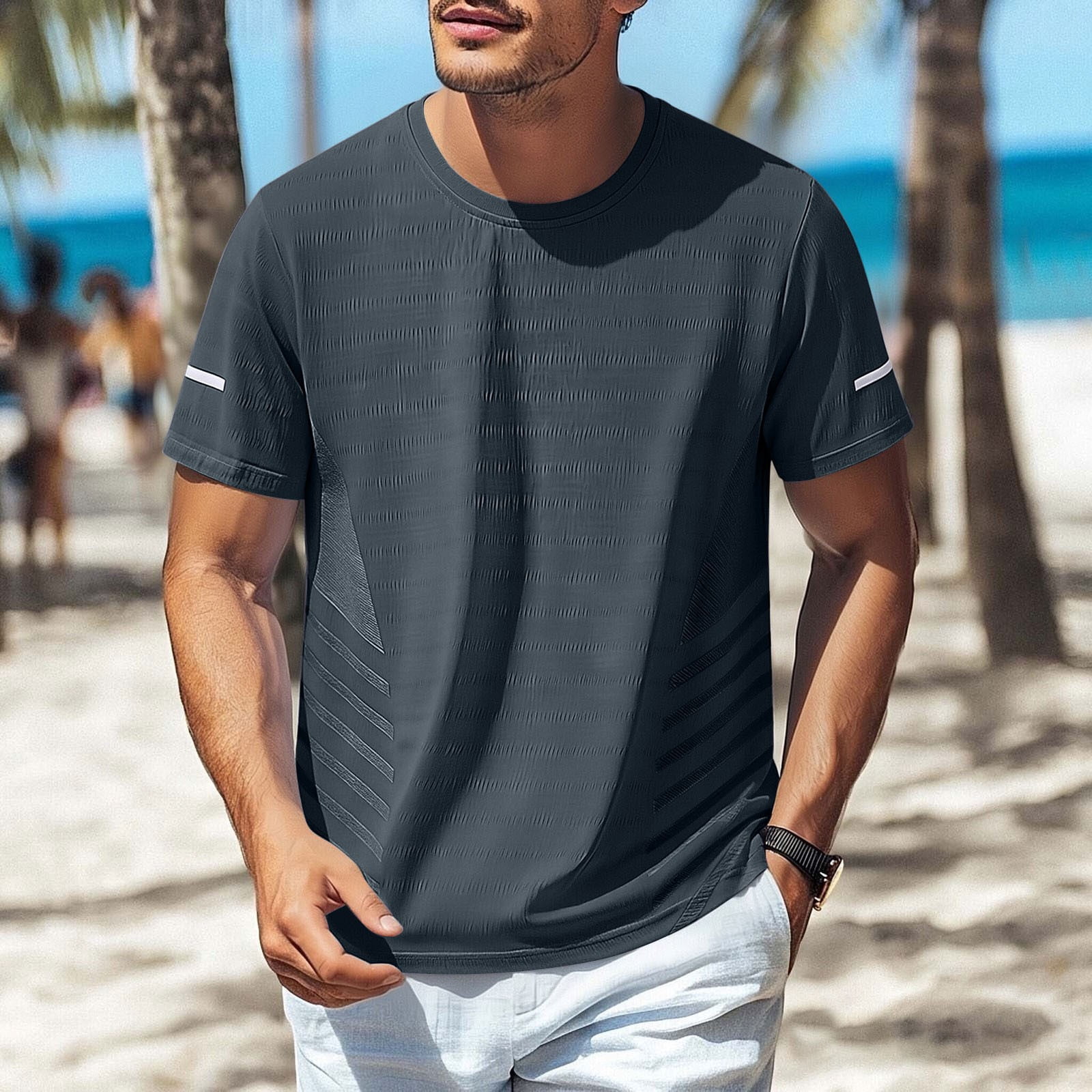 Blmnix Mens Shirts Muscle Baggy Workout Shirts Running Shirt Top Gray ...