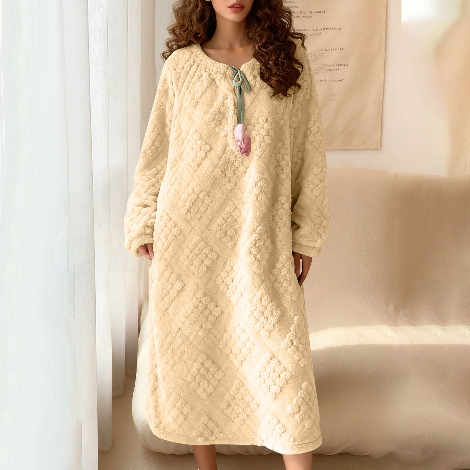 Blmnix Moomoo Nightgowns Womens Nightgowns & Sleepshirts Flannel ...