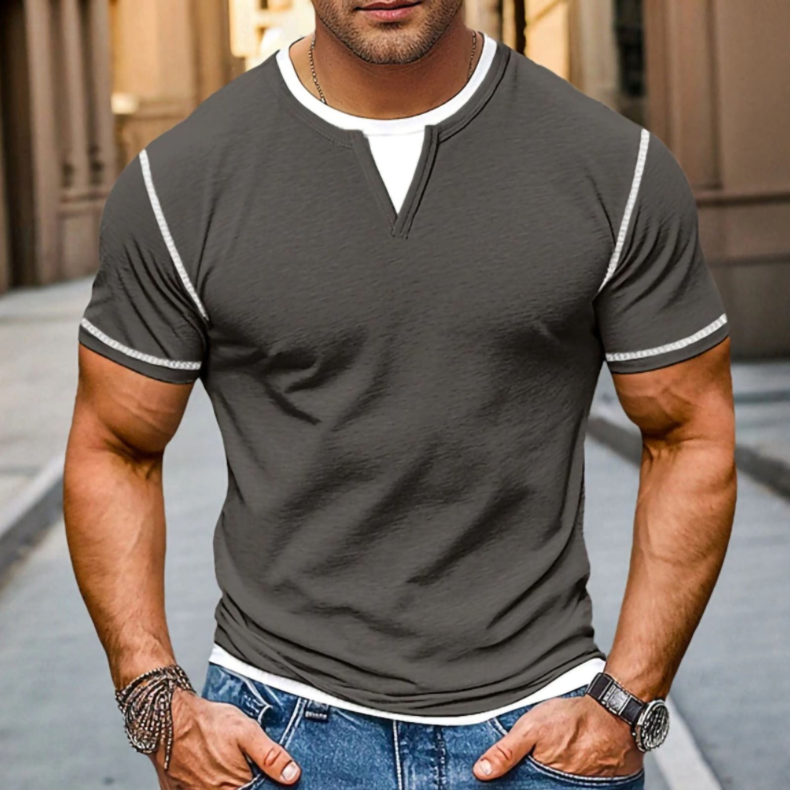 Blmnix Muscle Men Shirts Oversized Cotton Shirts Big And Tall Shirts T ...