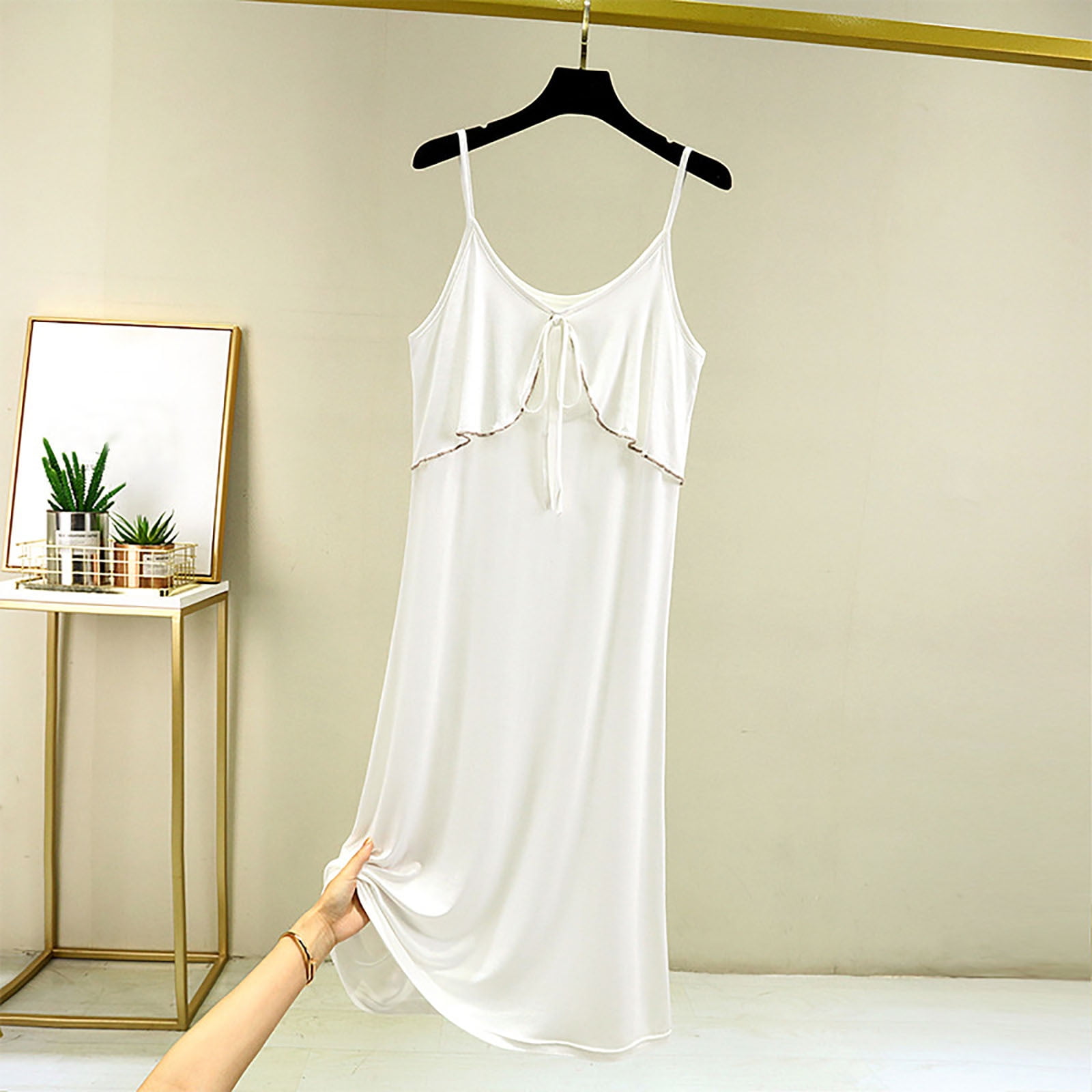 Blmnix Nightgowns for Women Soft Cotton Sleep Tanks Bamboo Nightgowns ...