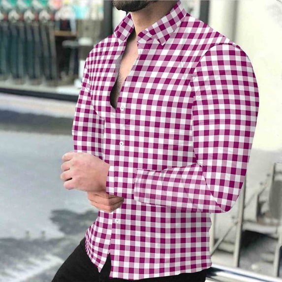 Blmnix Oversized Men's Shirts Plaid Shirt Big And Tall Shirts Guide ...