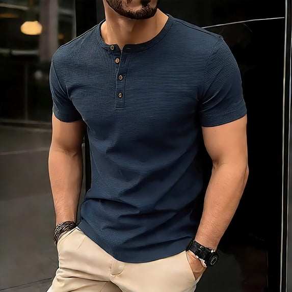 Blmnix Oversized Mens Shirt Work Shirts Workout Shirts Muscle Tees Blue ...