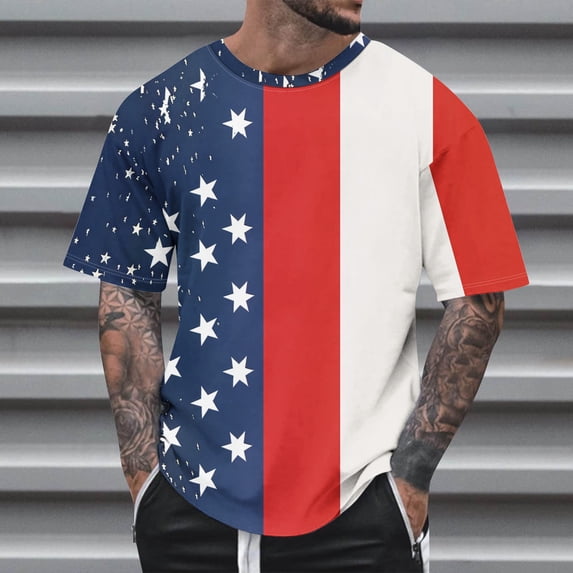Blmnix Oversized Mens T-Shirts Western Shirt Muscle Big And Tall Shirts ...