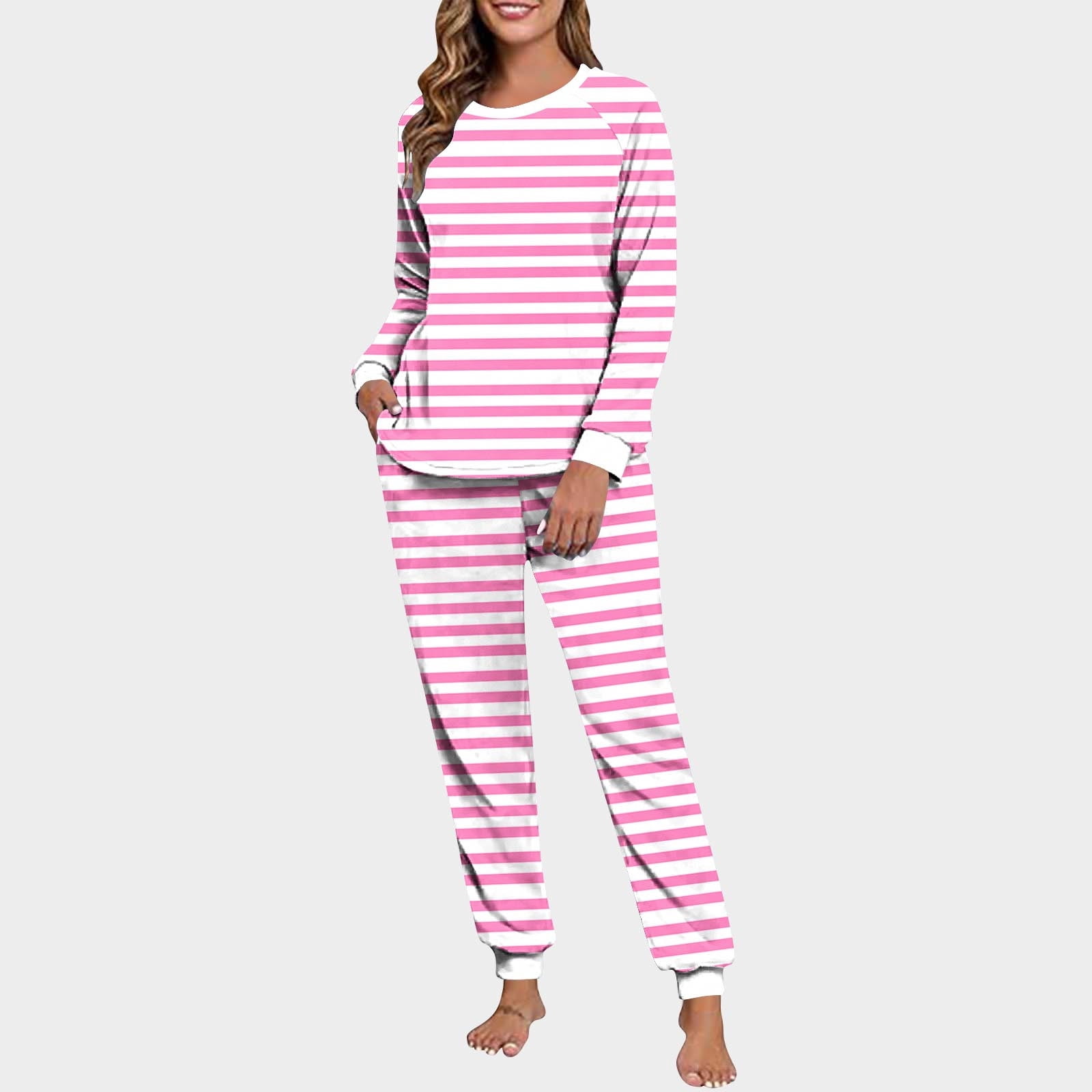 Blmnix Pajama Pants Sleepwear Sets Fleece Pajamas Cute Pajama Pjs Long ...