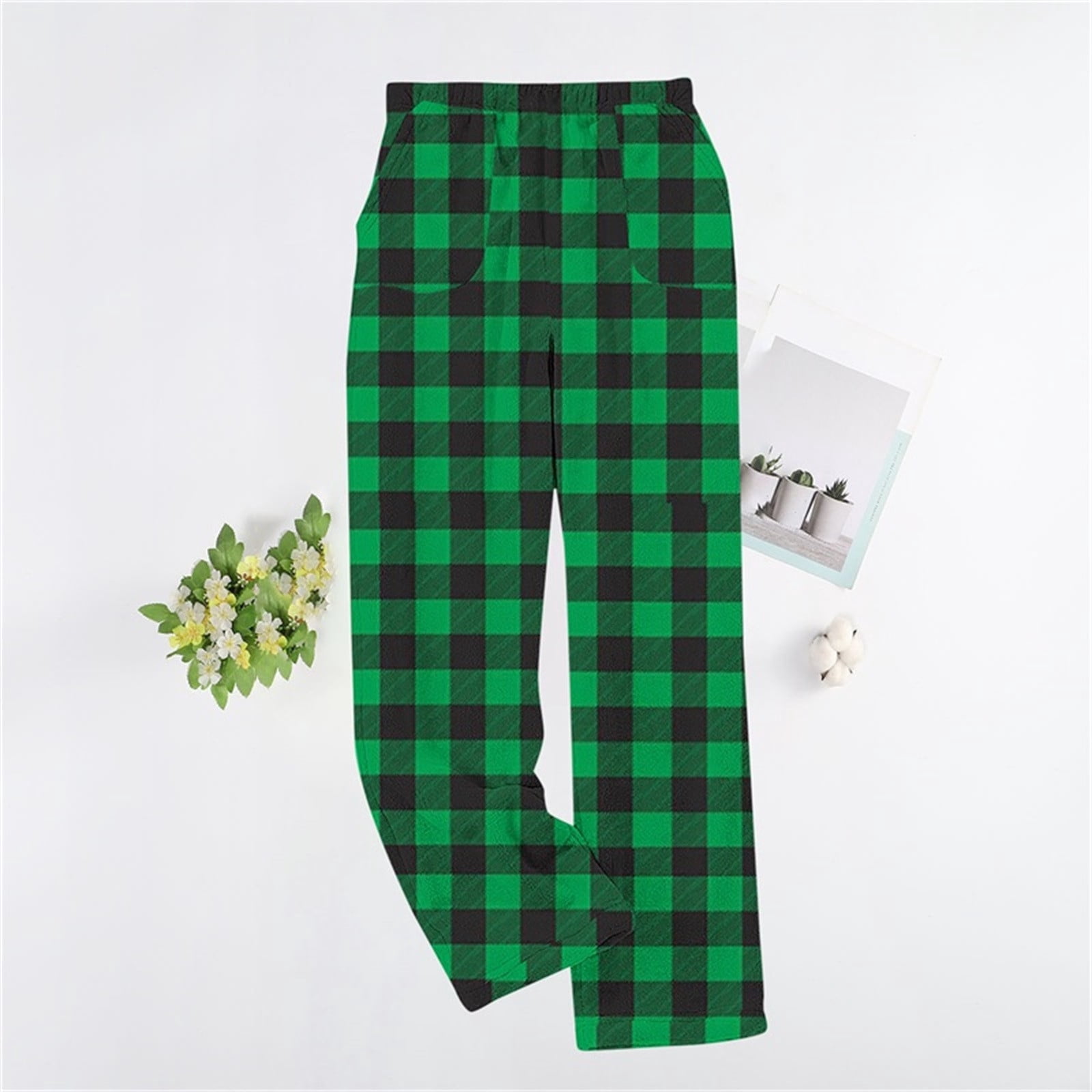 Blmnix Pajamas for Women Fleece Pajamas Plus Size Sleep Pants Shirts ...