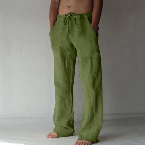 Blmnix Palazzo Mens Pants Linen Pants Baggy Lightweight Pants Pants ...