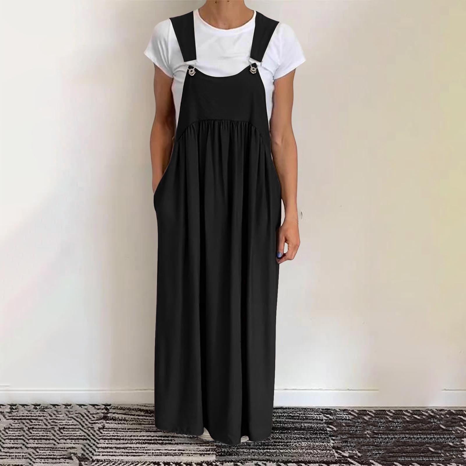 Blmnix Pinafore Holiday Dresses for Women 2026 Pleated Tea-Length Plus ...