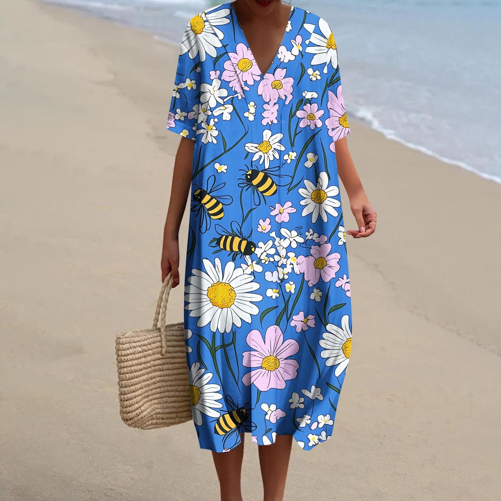 Blmnix Plus Size Valentine Dresses for Women 2026 Shift Cotton Linen ...