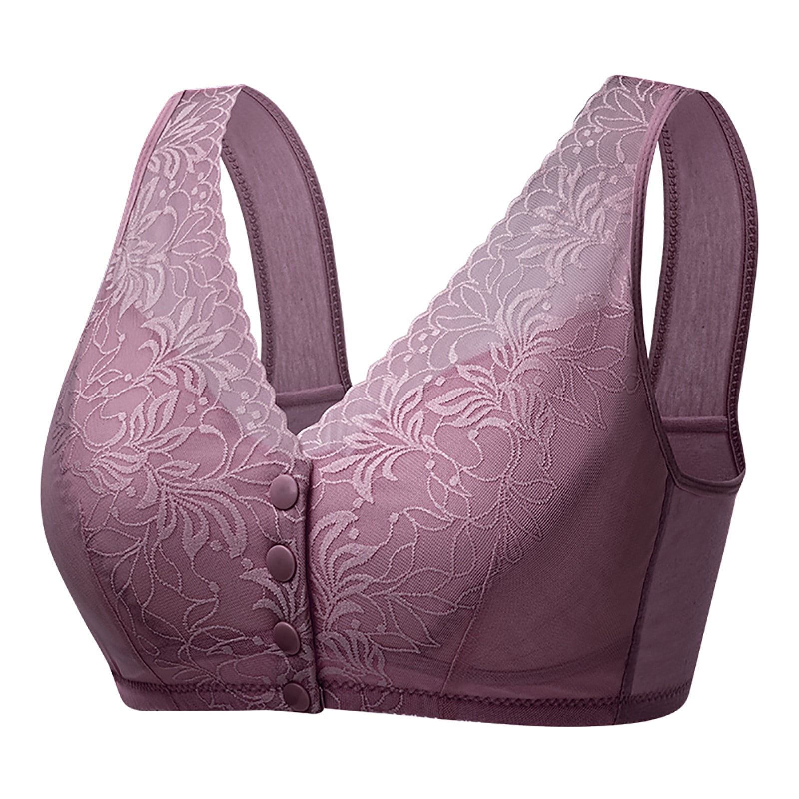 Blmnix Purple Comfy Womens Bras Comfort Older Standard Straps Lace Full ...