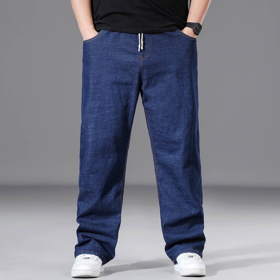 Blmnix Relaxed Fit Jeans Men's Pants Work Jeans Baggy Cargo Pant ...