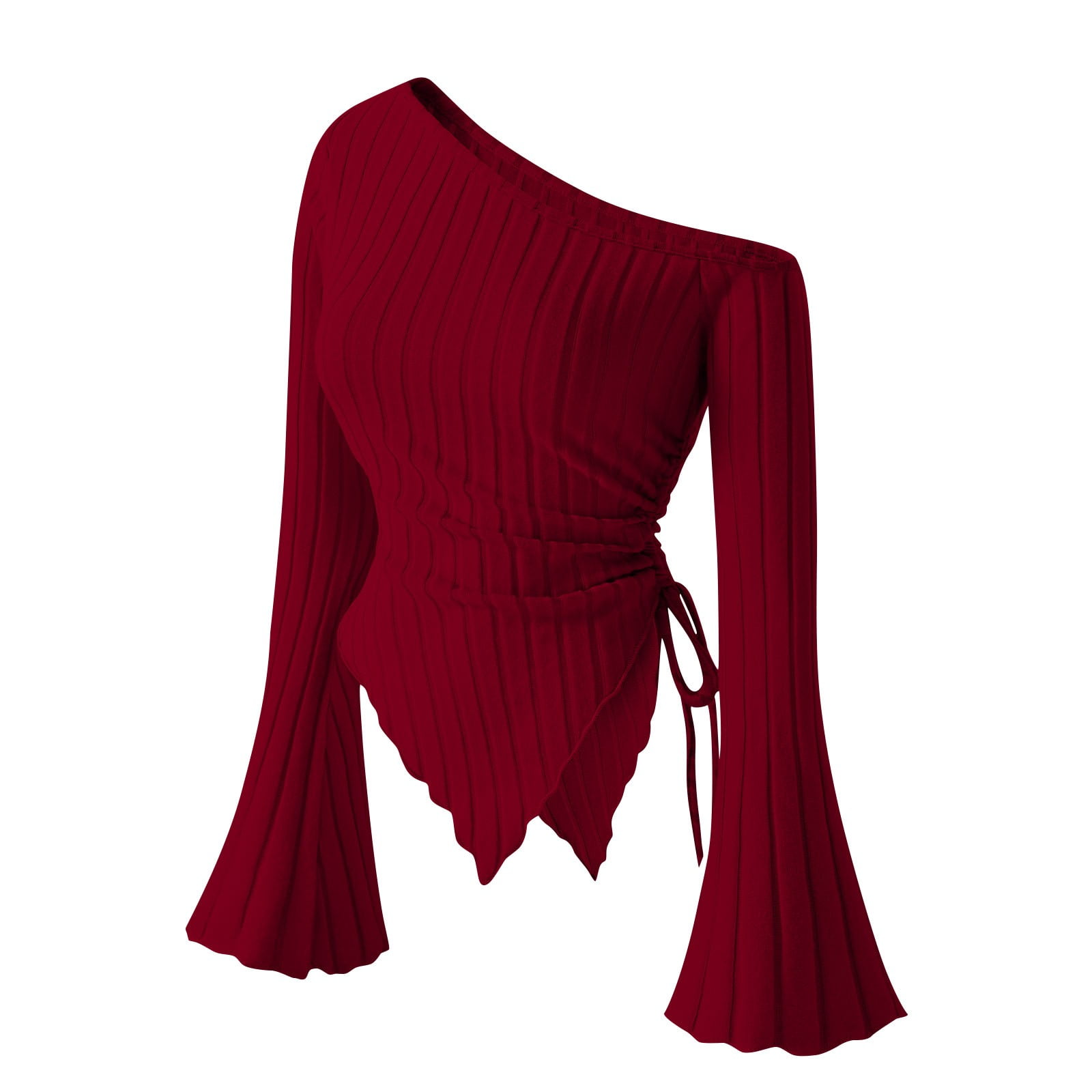 Blmnix Ribbed Cute Womens Tops Office Work Red Women Work Tops Boat ...