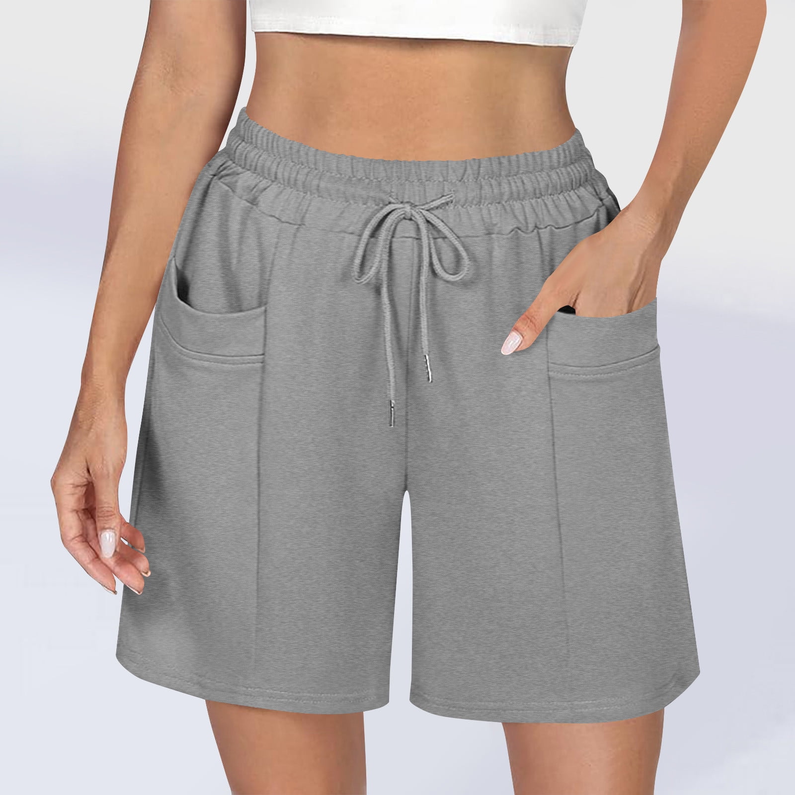 Blmnix Running Womens Slacks Casual Loose Palazzo Gym Gray Women's ...