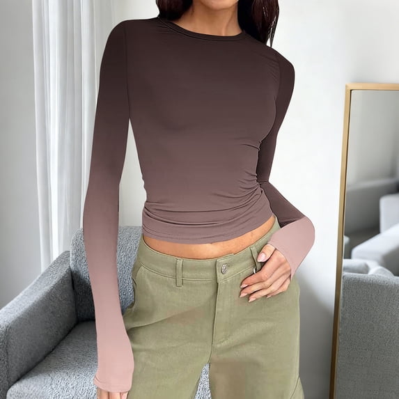 Blmnix Shirts for Women Basic Clothes Compression Pullover Pullover ...