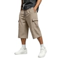 Blmnix Short Pants Mens Pants Cargo Baggy Beach Pants Bottoms Beige ...