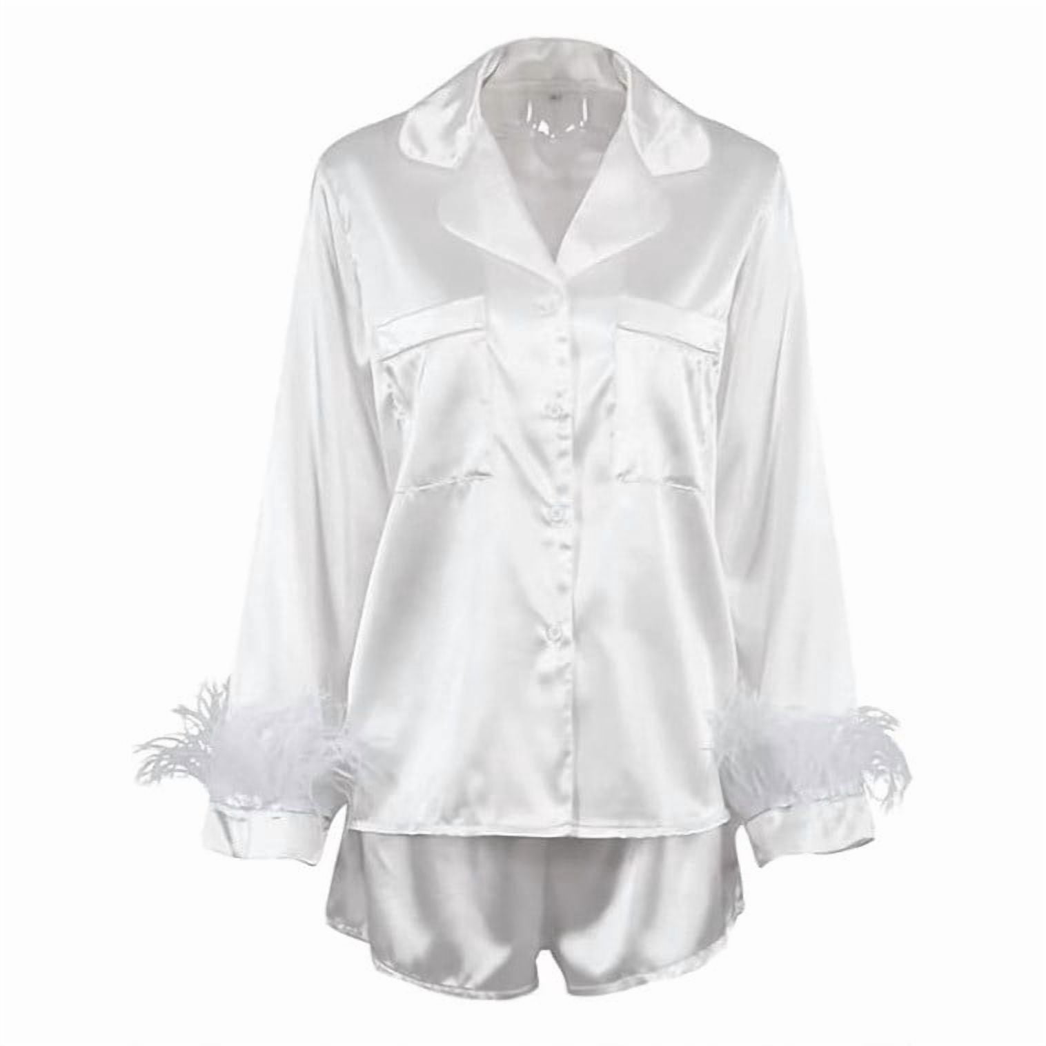 Blmnix Silk Pajamas Womens Pajama Pants Petite Pajamas Sleepwear Sets ...