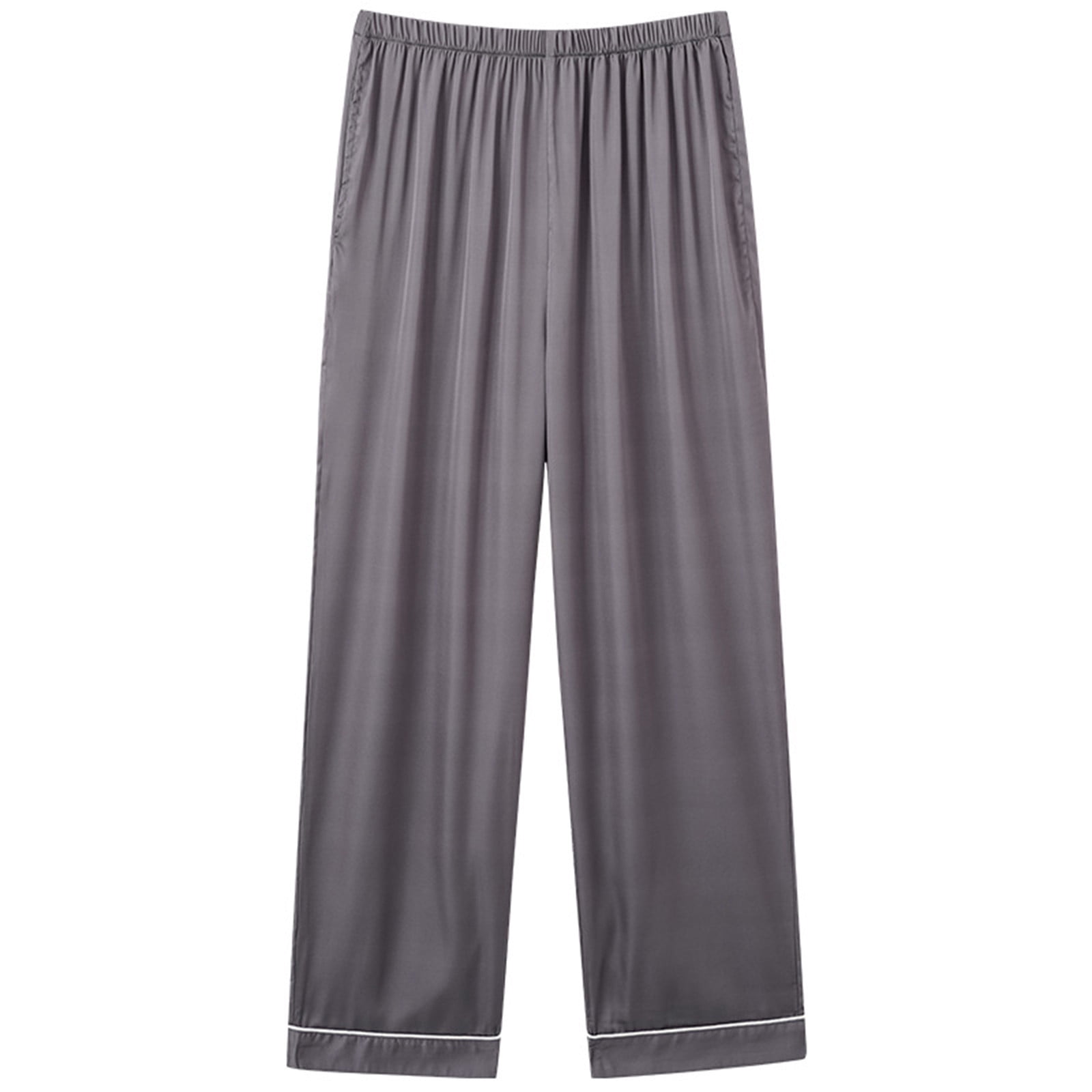 Blmnix Sleep Pants Womens Pajamas Plus Size Silk Pajamas Pants Silver ...