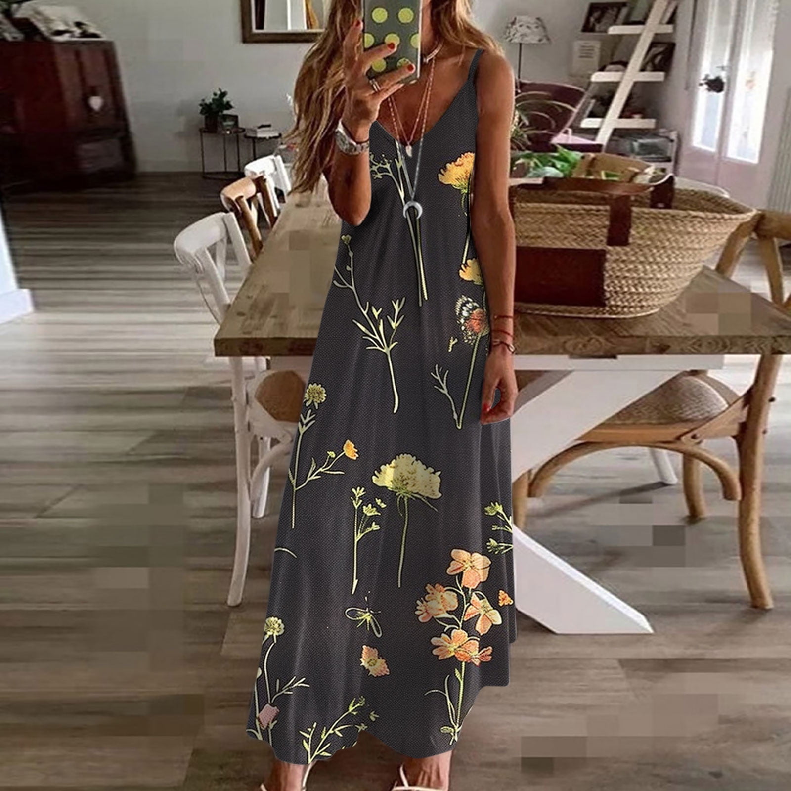 Blmnix Slip Dress Women dresses Holiday Plus Size Under Dress V-Neck ...