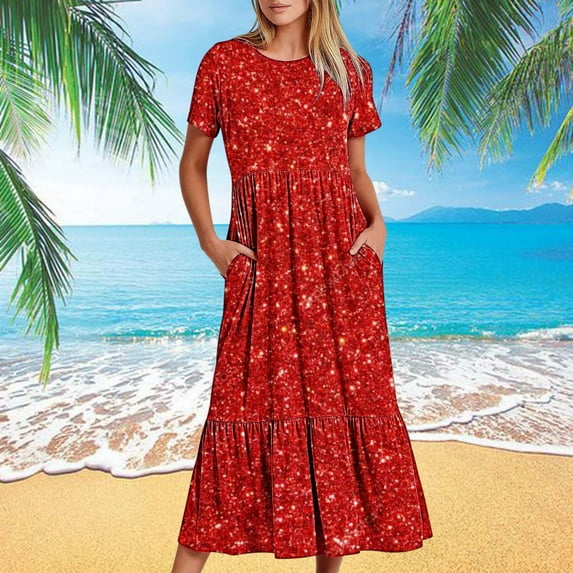 Blmnix Sparkly Dresses Dresses for Women Fit & Flare Carnival Skirts ...