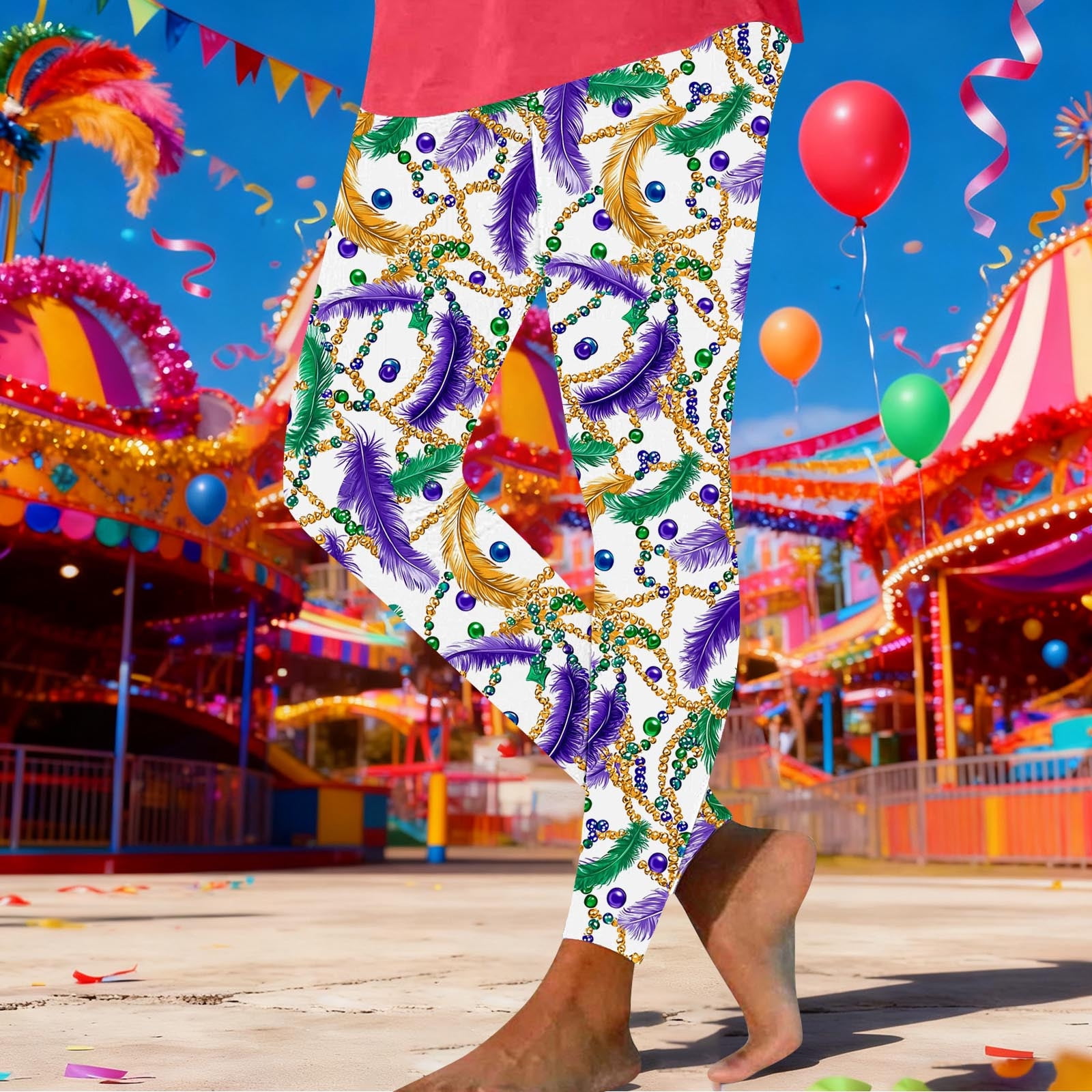 Blmnix Sparkly Pants Straight Leg Sweatpants for Women Carnival Flat ...