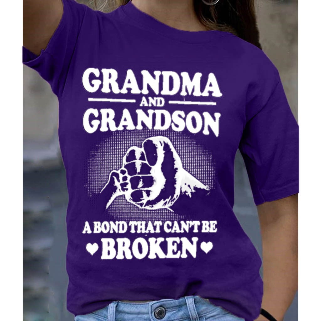 Blmnix Spring Tops for Women Trendy Short Sleeve Purple Grandma Graphic ...