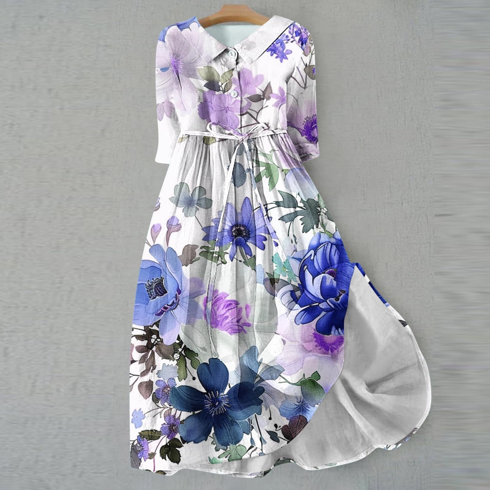 Blmnix Summer Dress Boho Dresses Fit & Flare Holiday Under Dresses Cowl ...