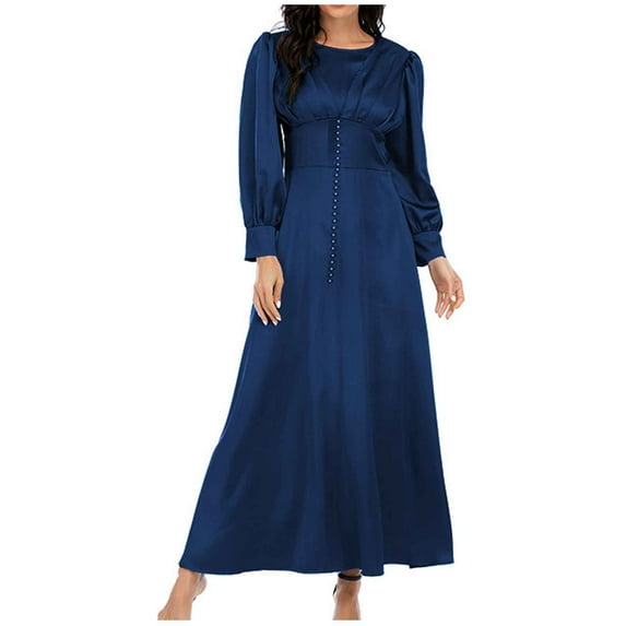 Blmnix Summer Dress Fit & Flare Formal Dresses Satin Dress Dress Crew ...