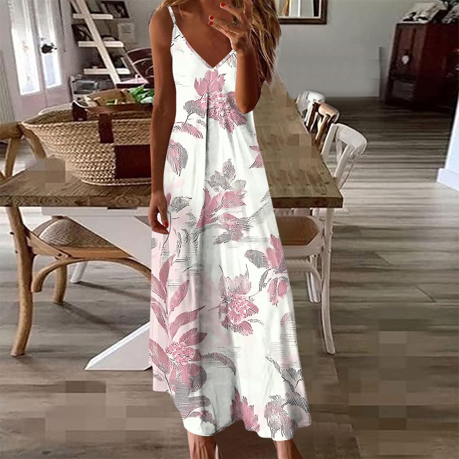 Blmnix Summer Dresses for Women Vintage Slip Dress Beach Under Dresses ...