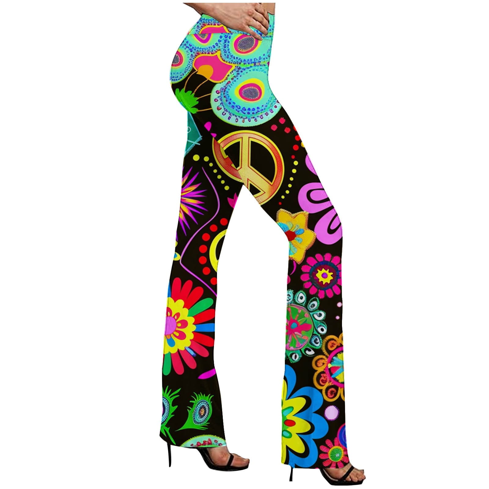 Blmnix Sweatpants for Women Flare Pants Flat Front Boho Pants Pant Long ...