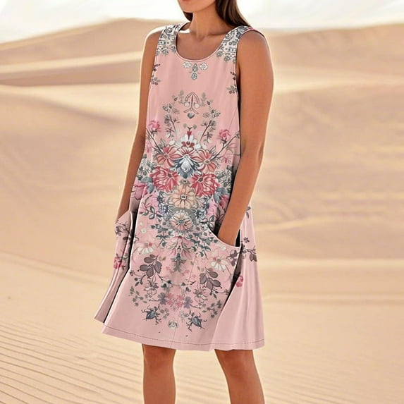 Blmnix Tank Holiday Dresses for Women 2026 Vintage Beach Dress ...