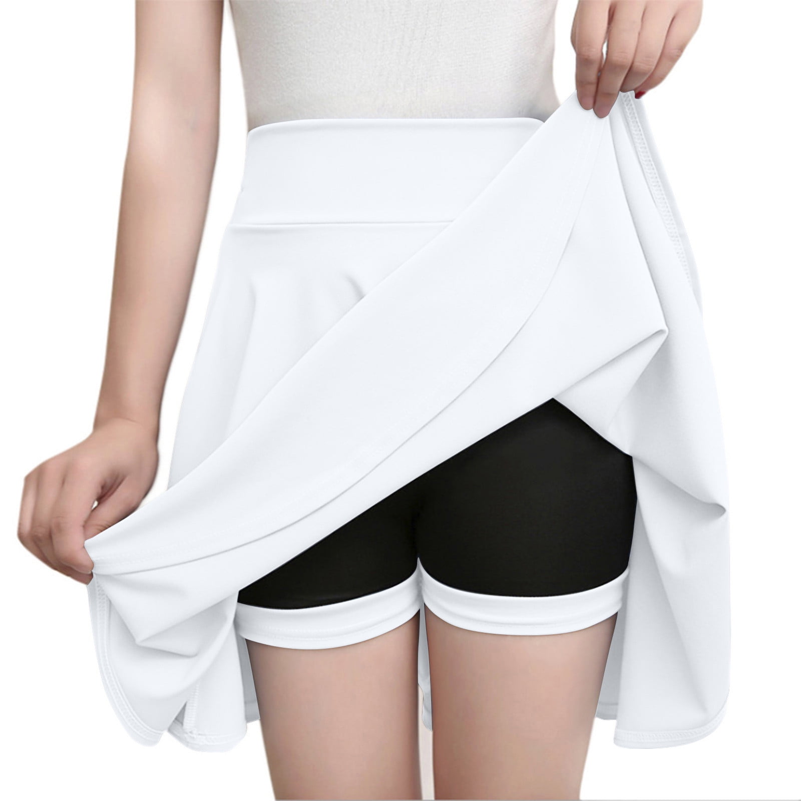 Blmnix Tennis Skirts Women Skirt High Waisted A-line Skirt Mini White ...