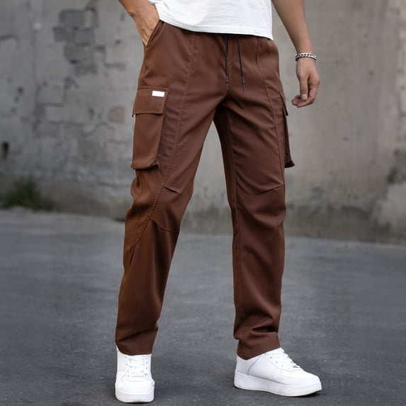 Blmnix Travel Pants Men Pants Carpenter Pants Low Waisted Cargo Baggy ...