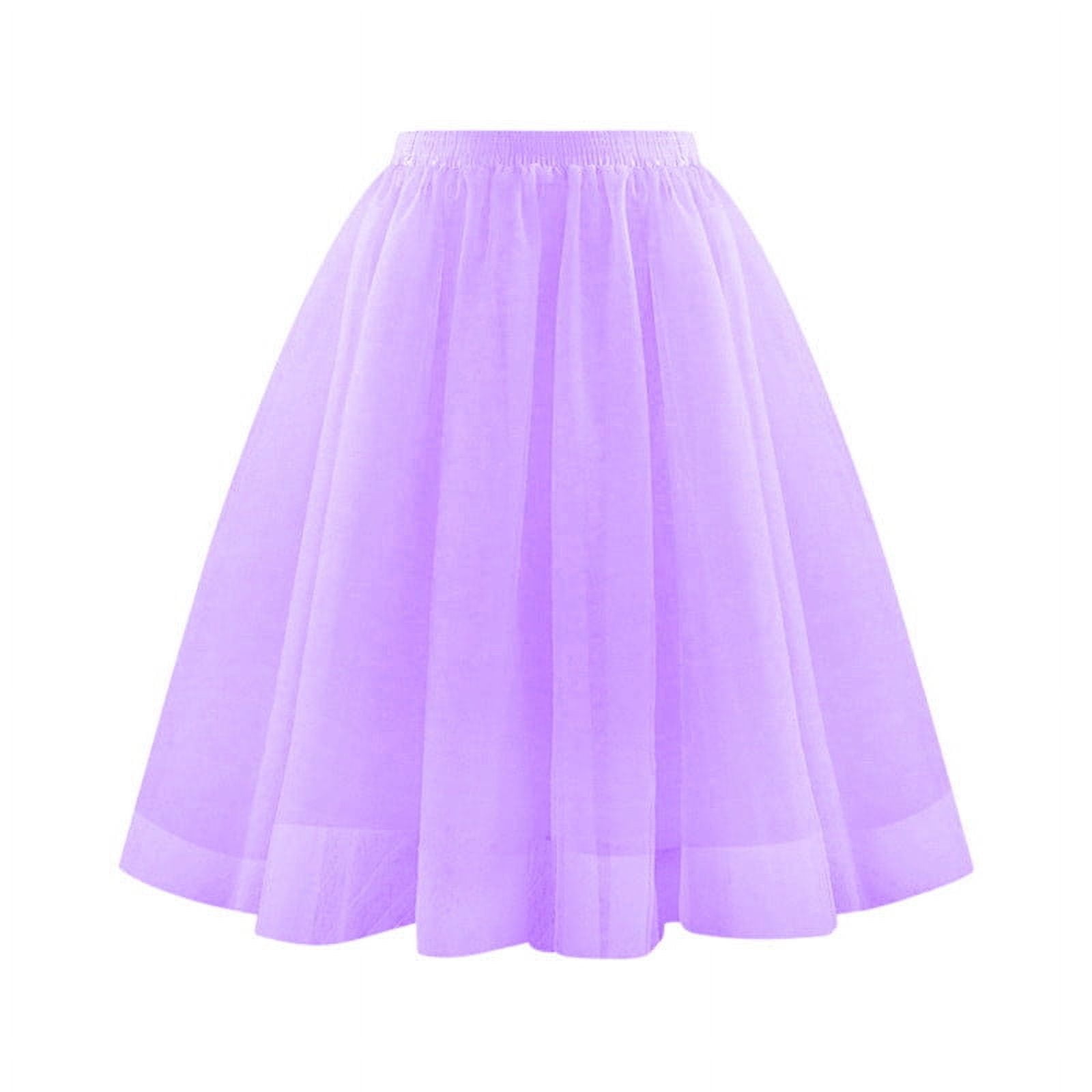 Blmnix Tulle Women Skirt Tutu Dance Purple Plus Size Skirt Novelty ...
