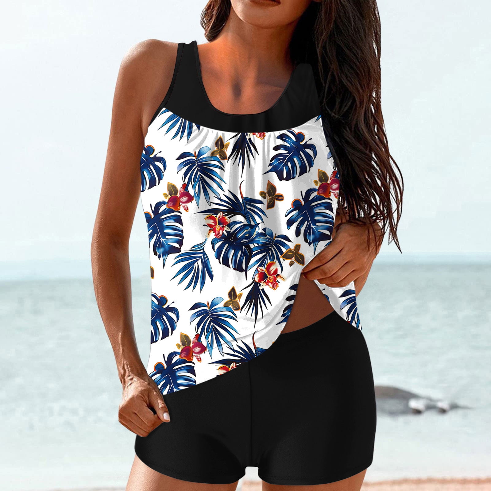 Blmnix Two Piece Swimsuit Women Swimwear Tankini Swimsuits Modest ...