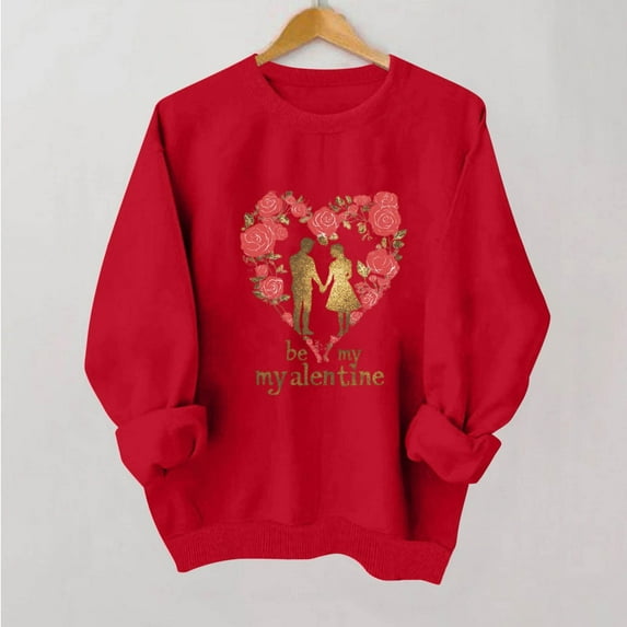 Blmnix Under Shirts for Women Love Heart Valentine Pullover Tshirt Crew ...
